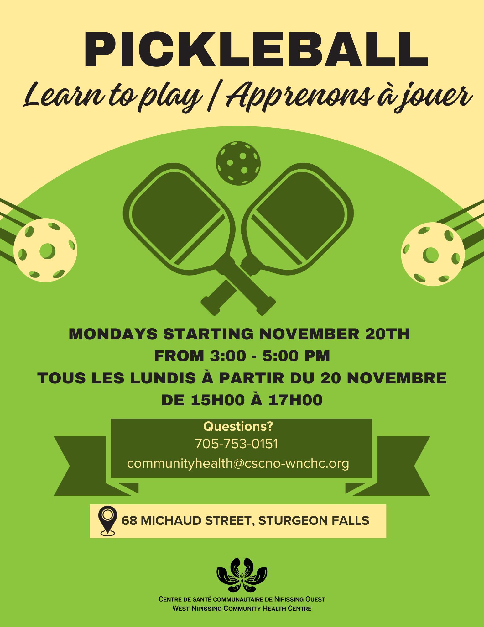 PickleBall - Learn to Play! - Centre de santé communautaire de ...